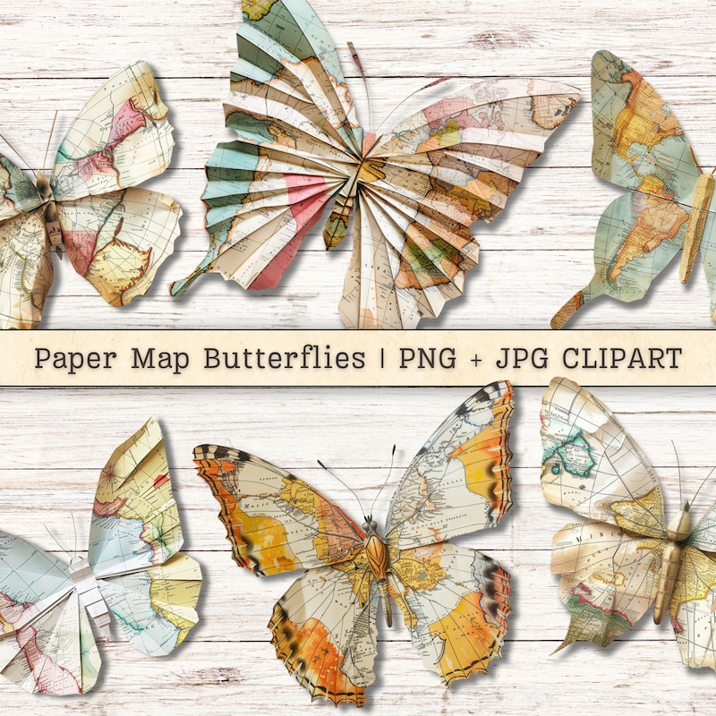 Butterfly Image With Map - Etsy