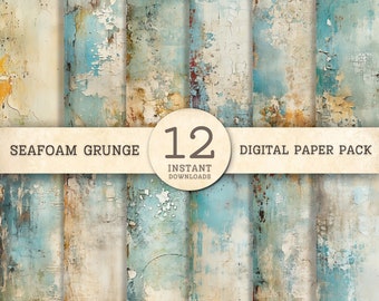Shabby Grunge Digital Paper, Printable Collage Scrapbook Texture Pack ...