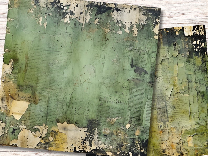 Shabby Grunge Digital Paper, Printable Collage Scrapbook Texture Pack ...