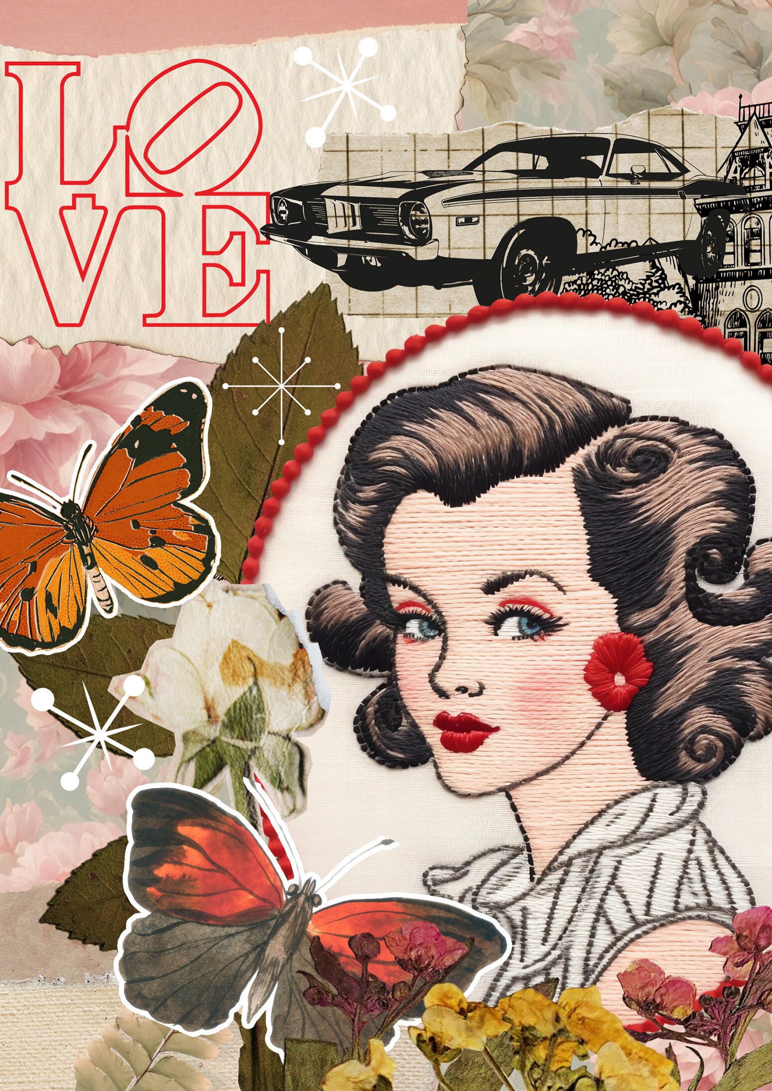 Rockabilly Women Clipart, Embroidery Style Patches, 1950s, Cute, PNG ...
