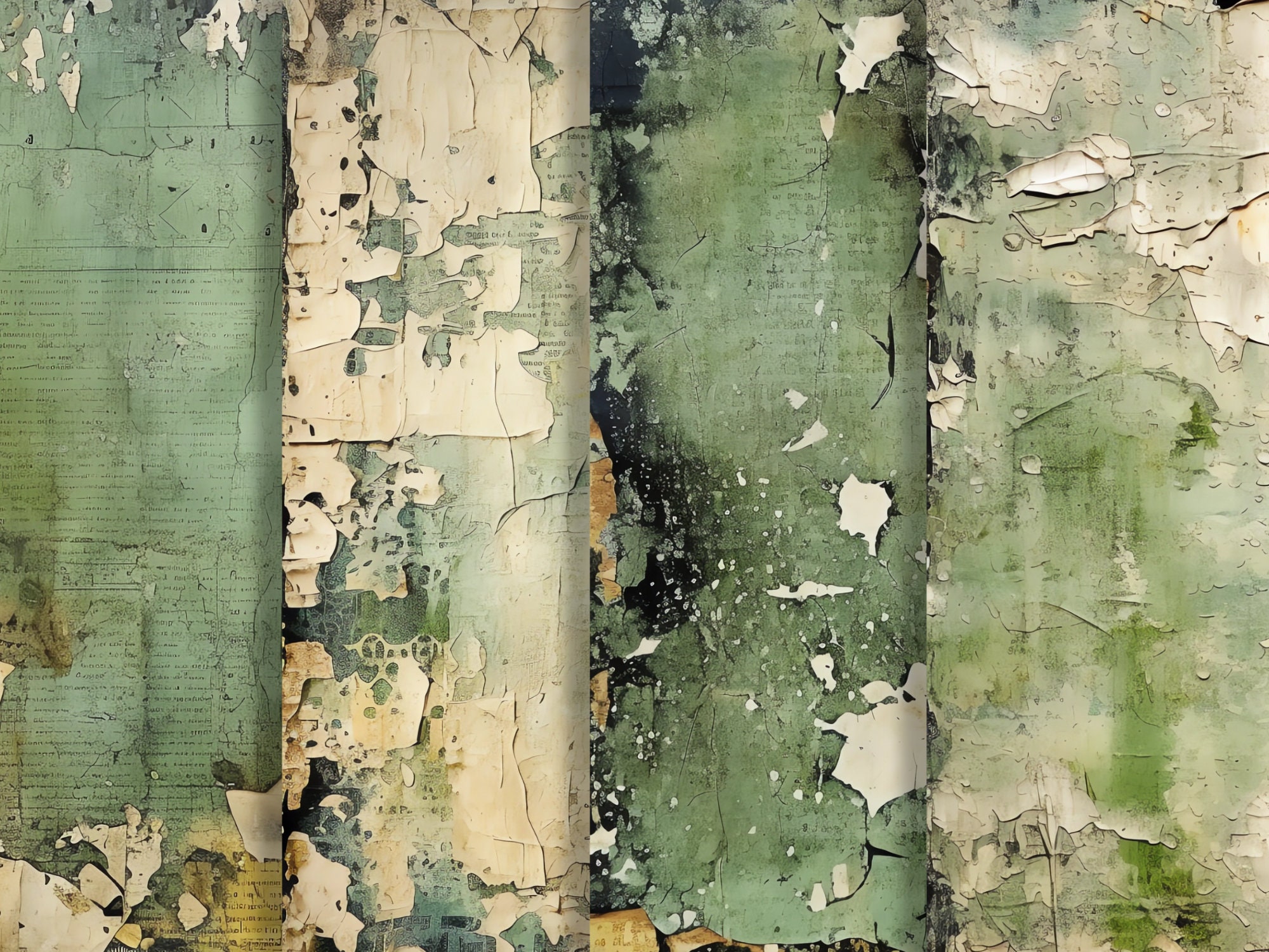 Shabby Grunge Digital Paper, Printable Collage Scrapbook Texture Pack ...