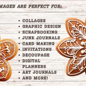 Christmas Gingerbread Cookies Clipart, PNG + JPG Digital Image Download ...