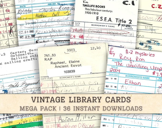 Library Card Printable | Instant Download Printable | Wild Moonlight Co. - Etsy