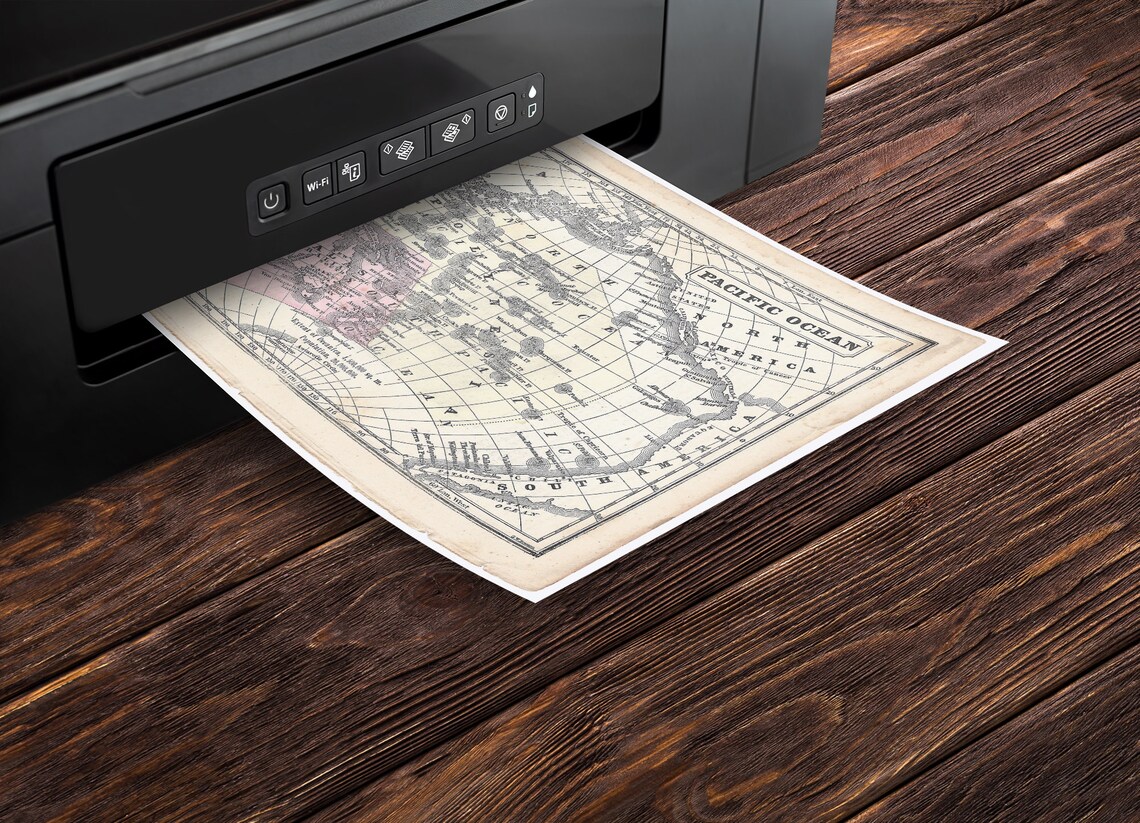 2 Antique Maps Scans, Digital Paper, Printable Vintage Junk Journal ...