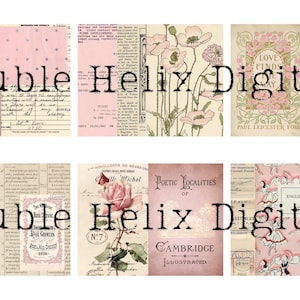 Vintage Paper Kit Light Pink Digital Download, Printable Collage Sheets ...