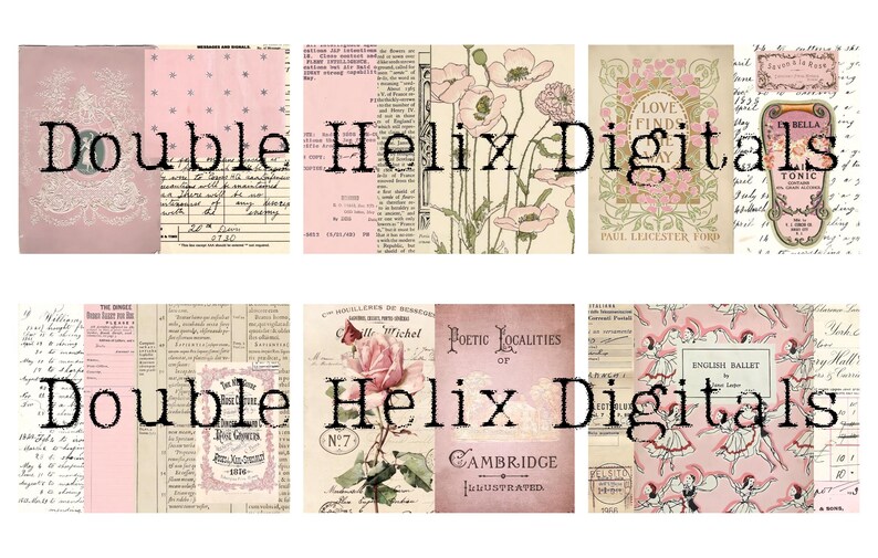 Vintage Paper Kit Light Pink Digital Download, Printable Collage Sheets ...