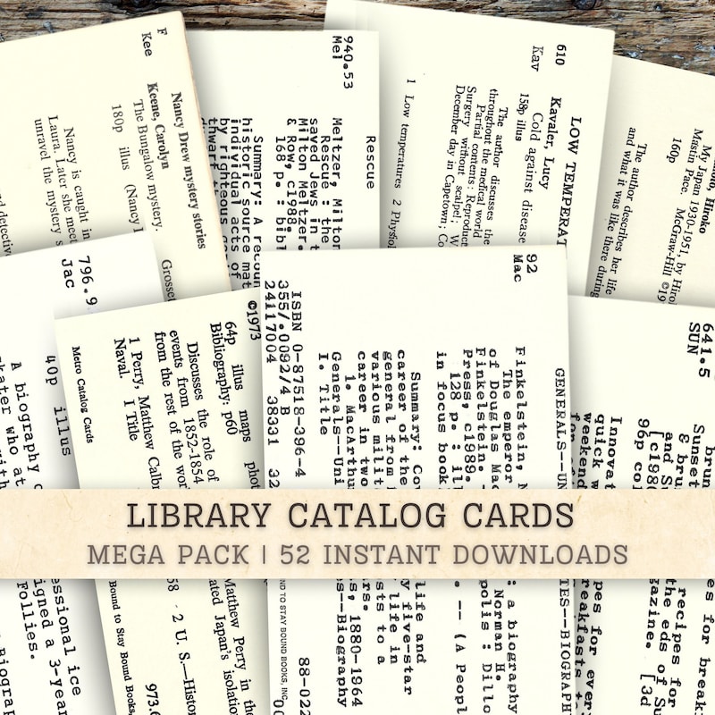 Library Card Catalog - Etsy