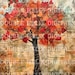 Mixed Media Autumn Trees Fall Clipart Digital Paper, Halloween JPG ...