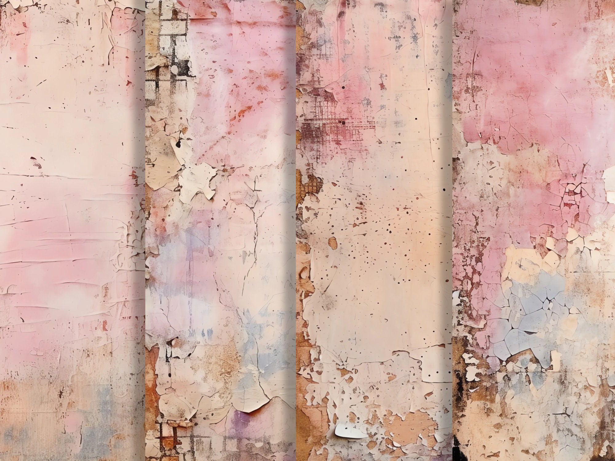 Shabby Grunge Digital Paper, Printable Collage Scrapbook Texture Paper ...