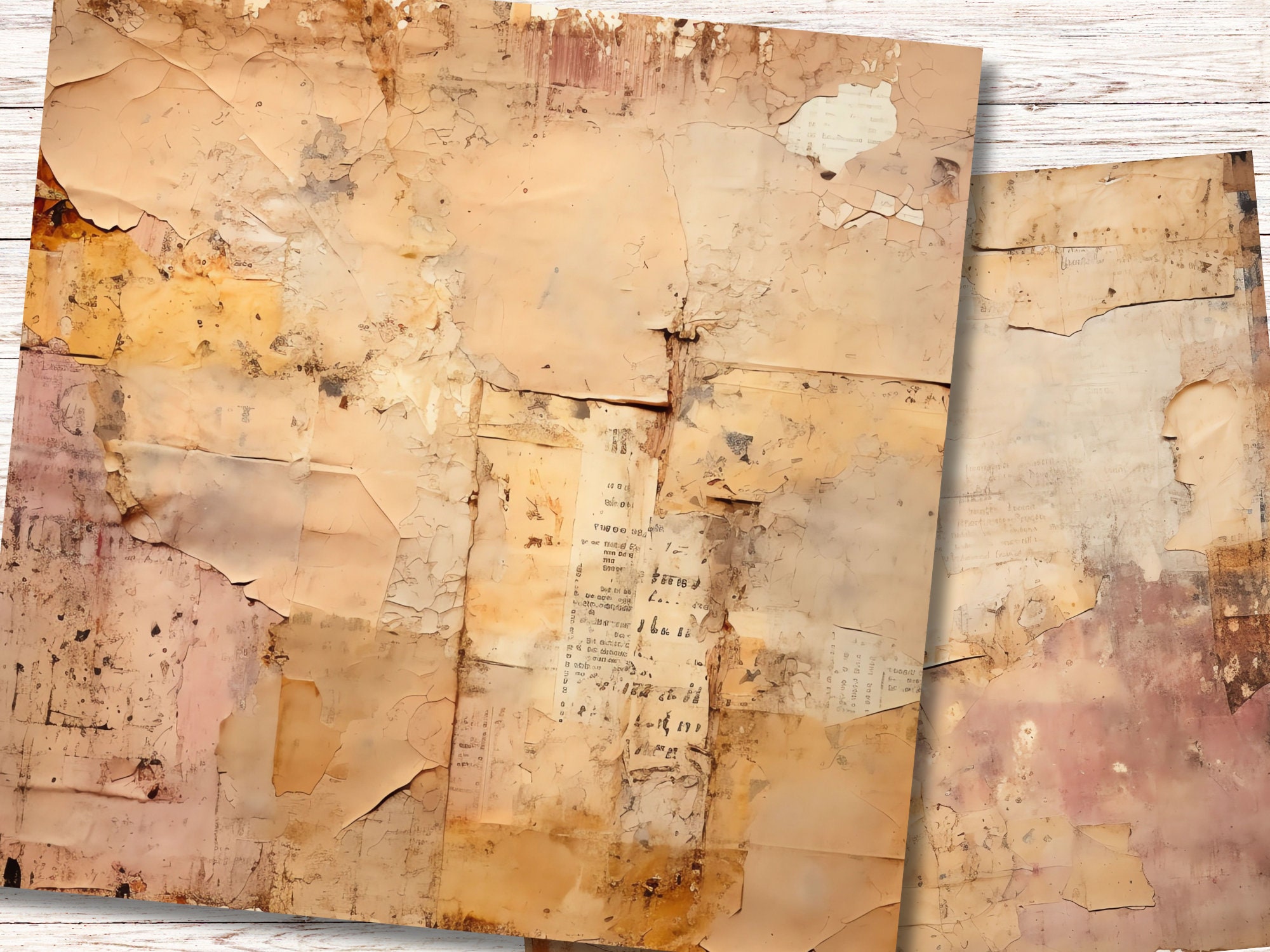 Shabby Grunge Digital Paper, Printable Collage Scrapbook Texture Image ...