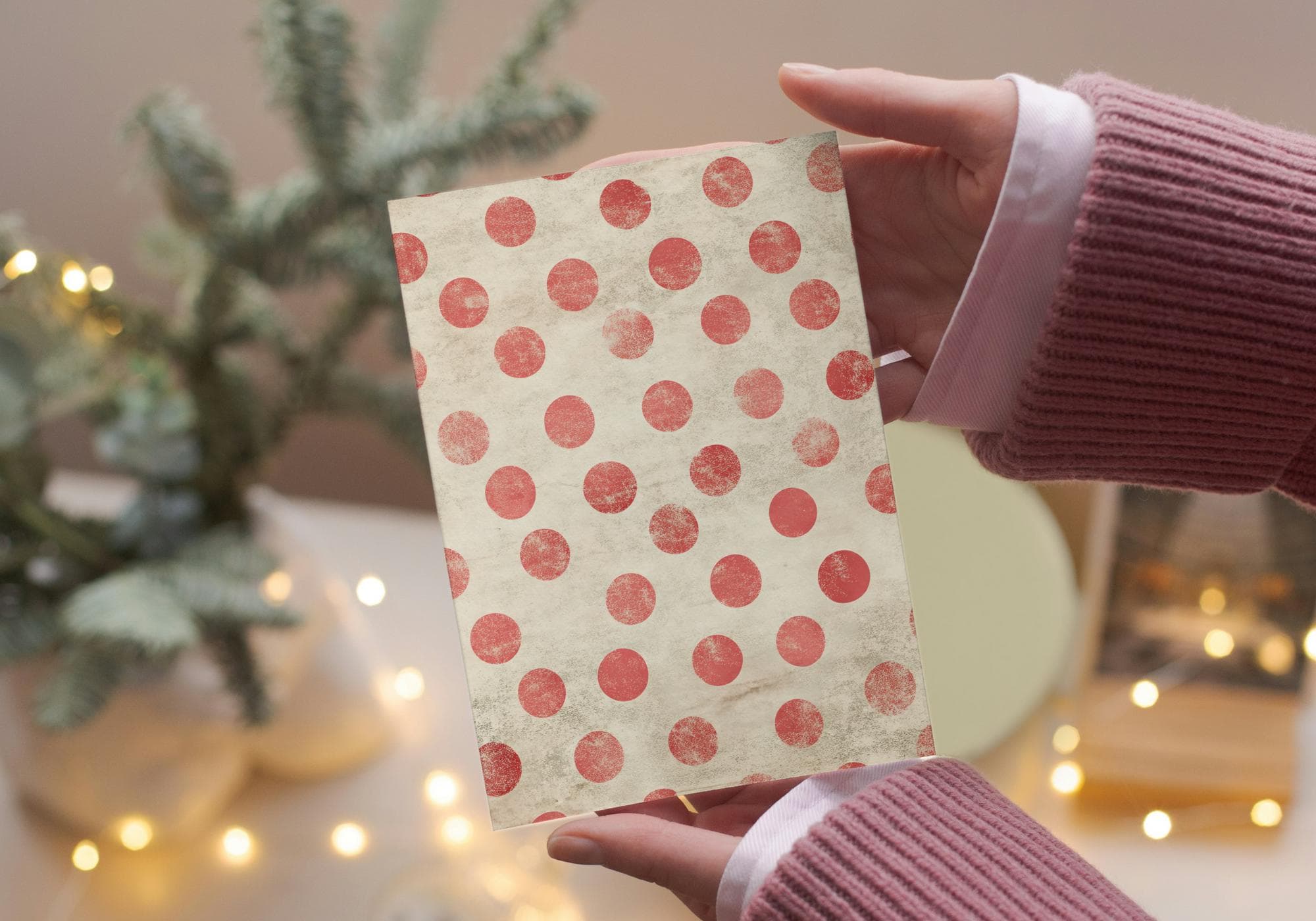Christmas Polka Dots Clipart Digital Paper, Red Green Grunge Distressed ...