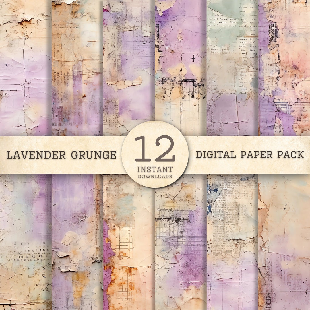 Shabby Grunge Digital Paper, Printable Scrapbook Texture Paper Pack ...