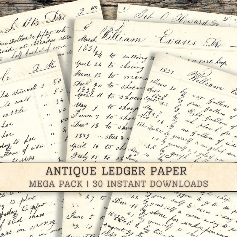 Antique Ledger Paper - Etsy