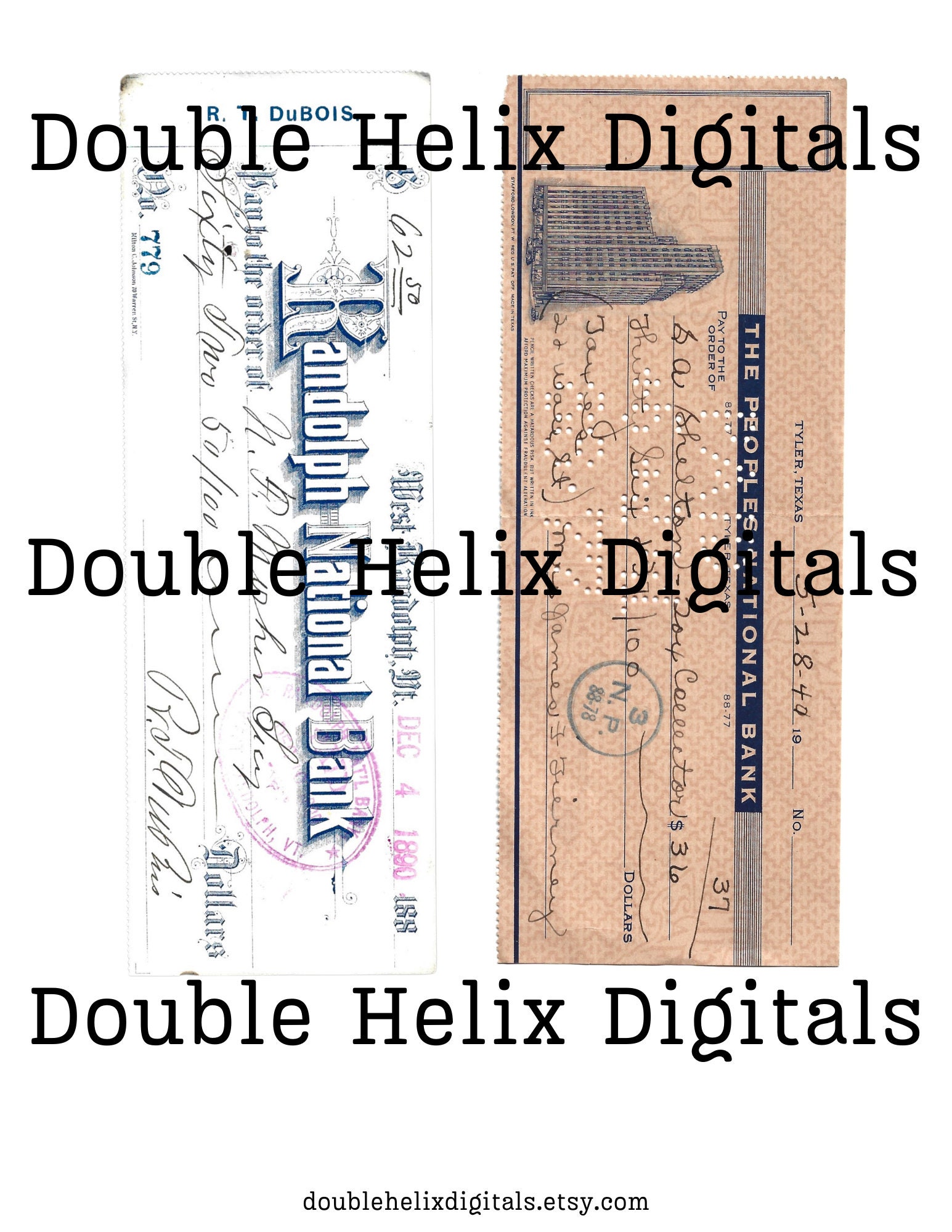 Antique Handwritten Checks Digital Paper, Printable Vintage Junk ...