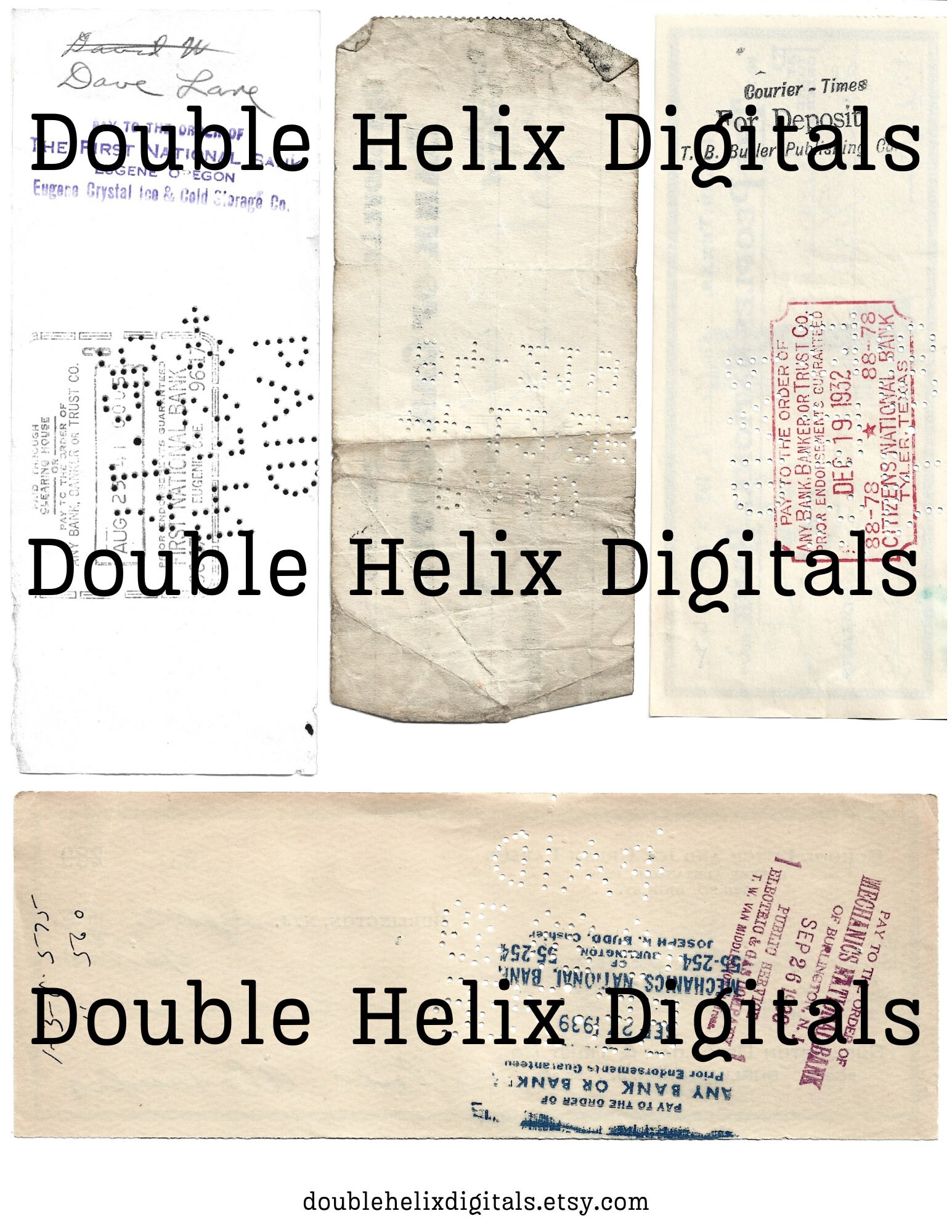 Antique Handwritten Checks Digital Paper, Printable Vintage Junk ...