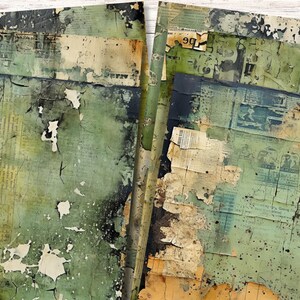 Shabby Grunge Digital Paper, Printable Collage Scrapbook Texture Pack ...