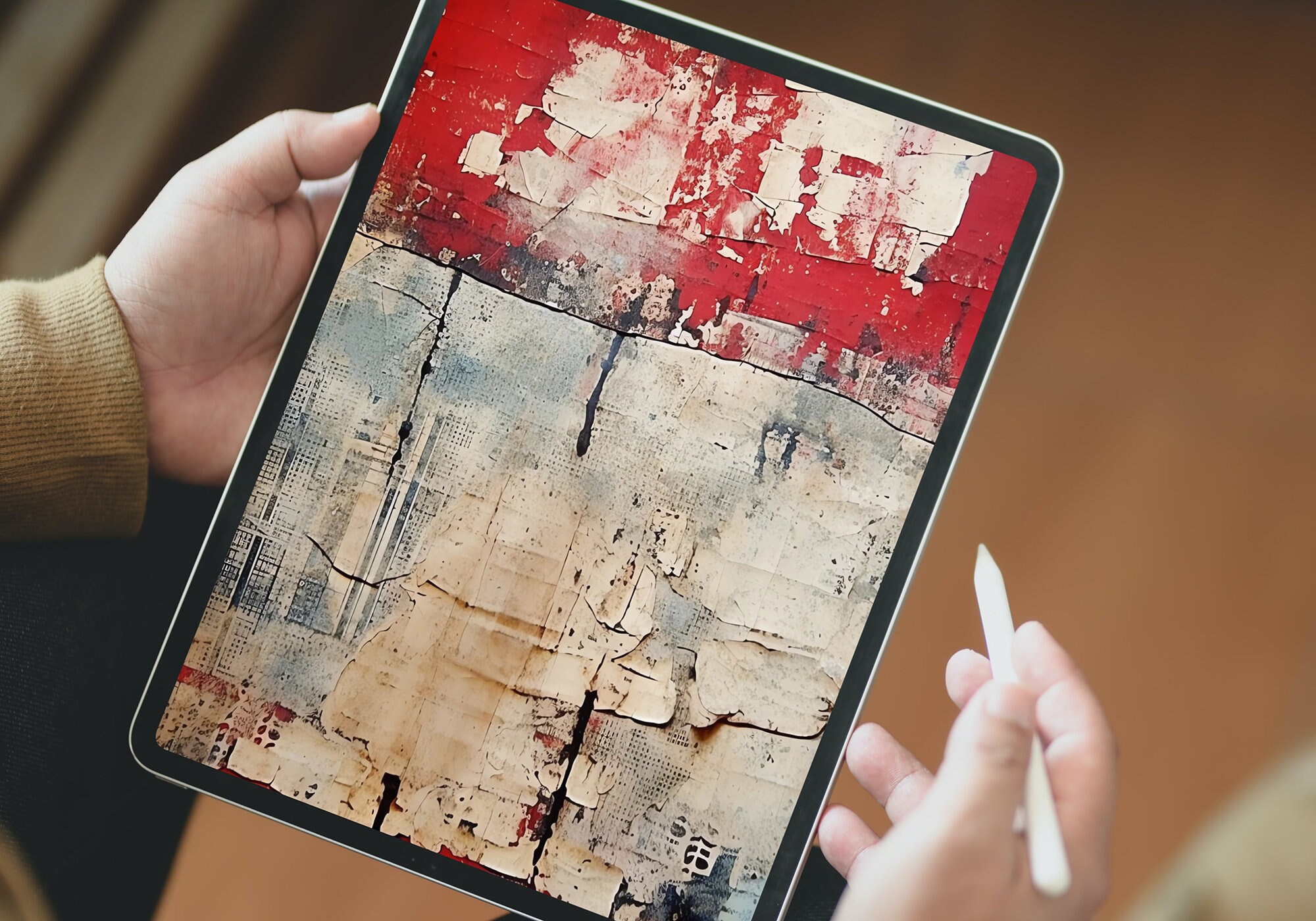 Shabby Grunge Digital Paper, Printable Collage Scrapbook Texture Paper ...