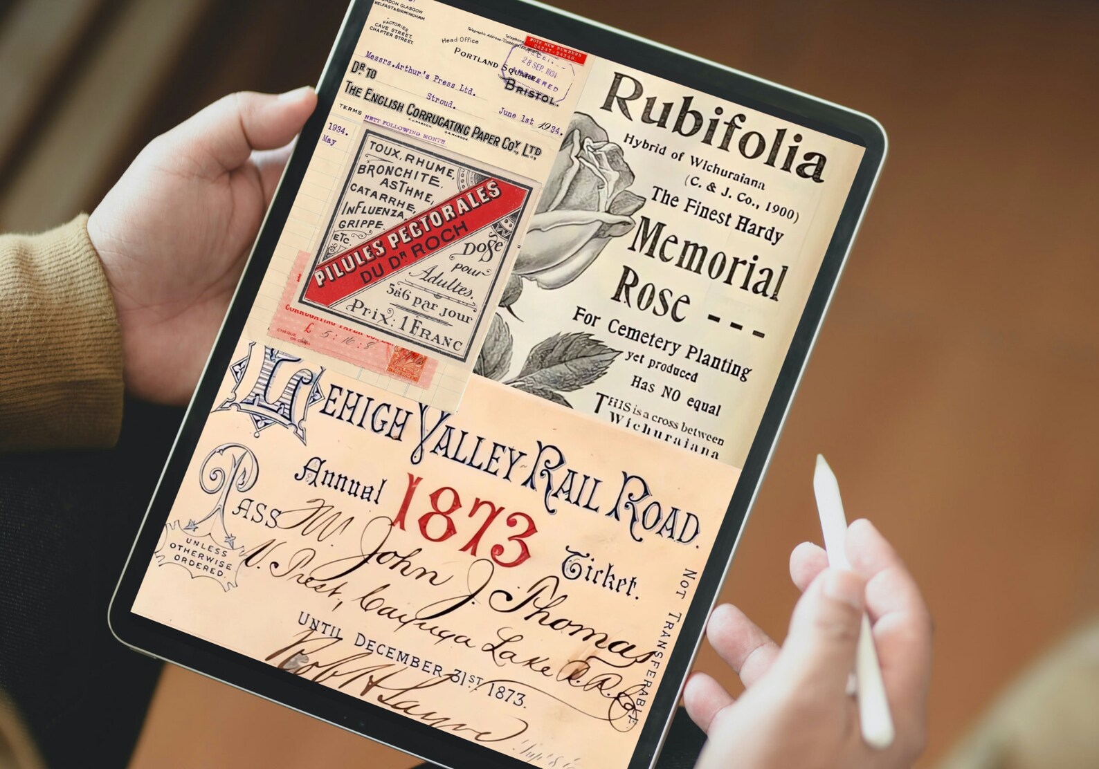 Vintage Paper Kit Rouge Red Digital Download, Printable Collage Sheets ...