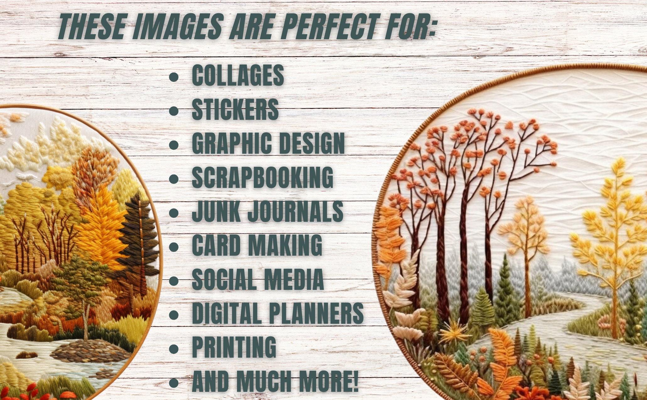 Autumn Nature Clip Art, Digital Embroidery Patches, Fall Fairytale ...