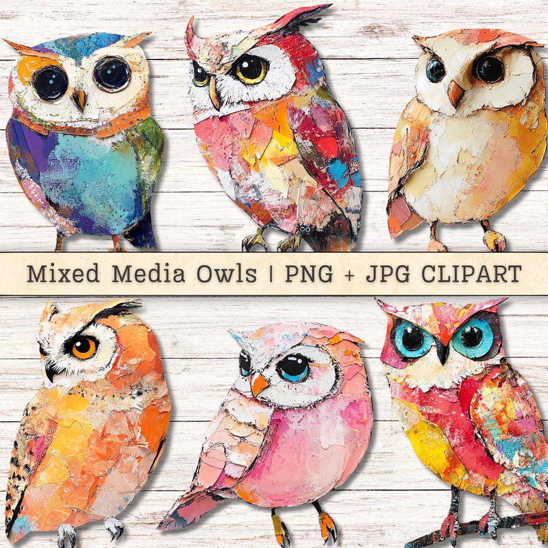 Mixed Media Owl - Etsy