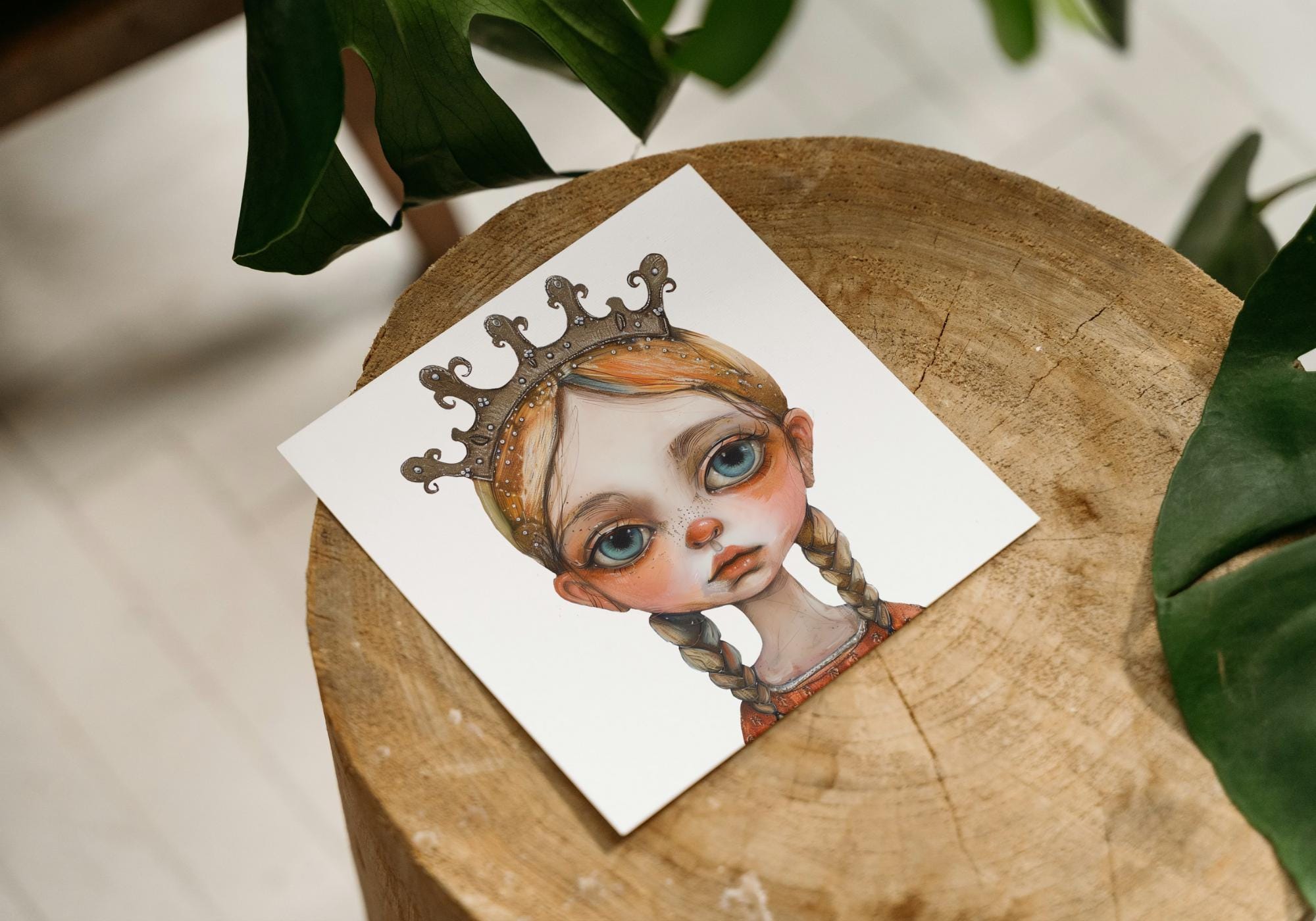 Mixed Media Princesses Clipart, Whimsical Cute, Grunge Textured ...