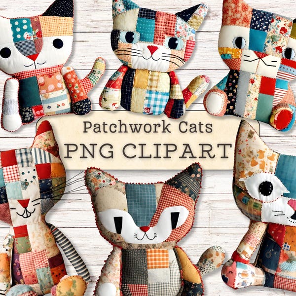Patchwork Cats - Etsy