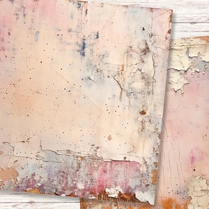 Shabby Grunge Digital Paper, Printable Collage Scrapbook Texture Paper ...