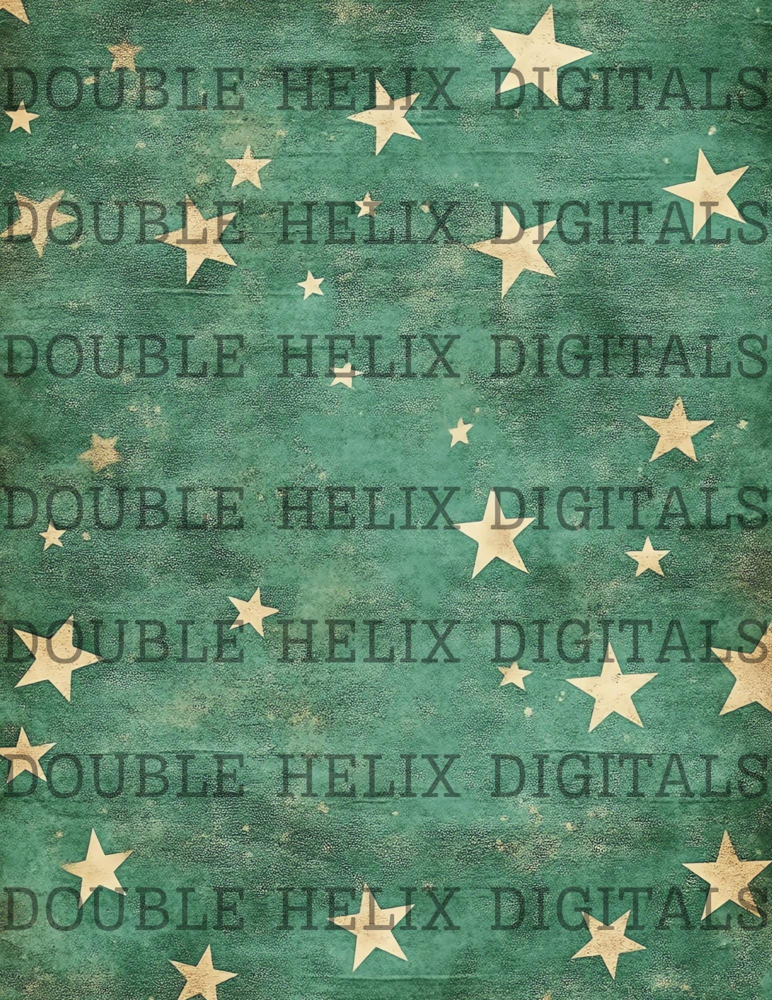 Christmas Stars Clipart Digital Paper, Red Green Grunge Distressed Aged ...