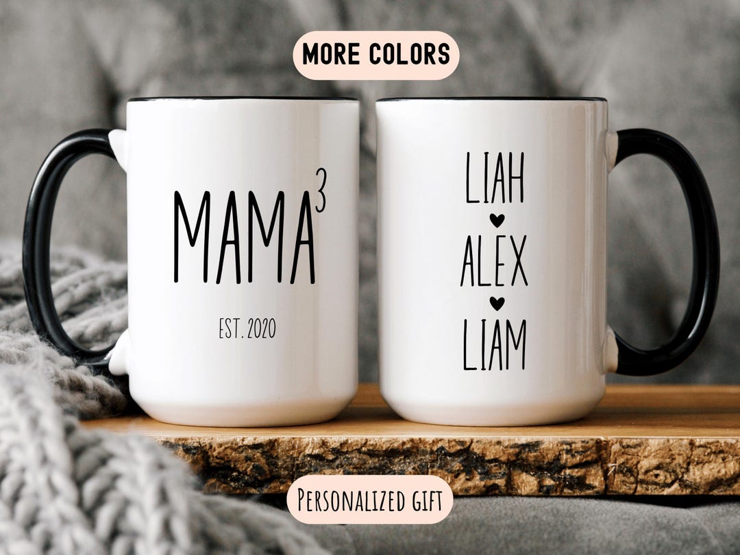 Personalized Mama of 3 Mug, Mama of Three Mug, Mom of Three Mug, Mama ...