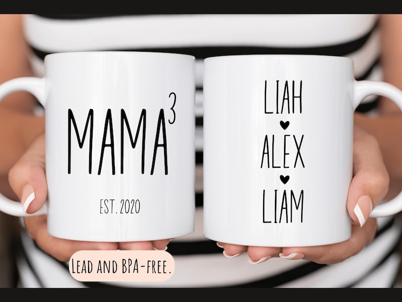 Personalized Mama of 3 Mug, Mama of Three Mug, Mom of Three Mug, Mama ...
