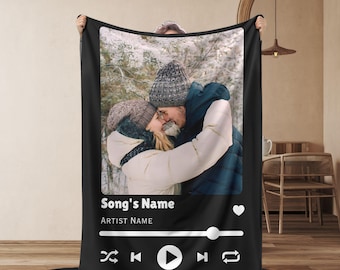 Personalized Song Blanket, Custom Photo Soft Throw Blankets, Blanket ...