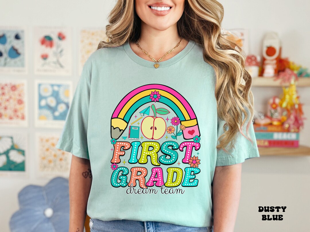 First Grade Dream Team Shirt, 1st Grade Teacher Crew, Elementary School ...
