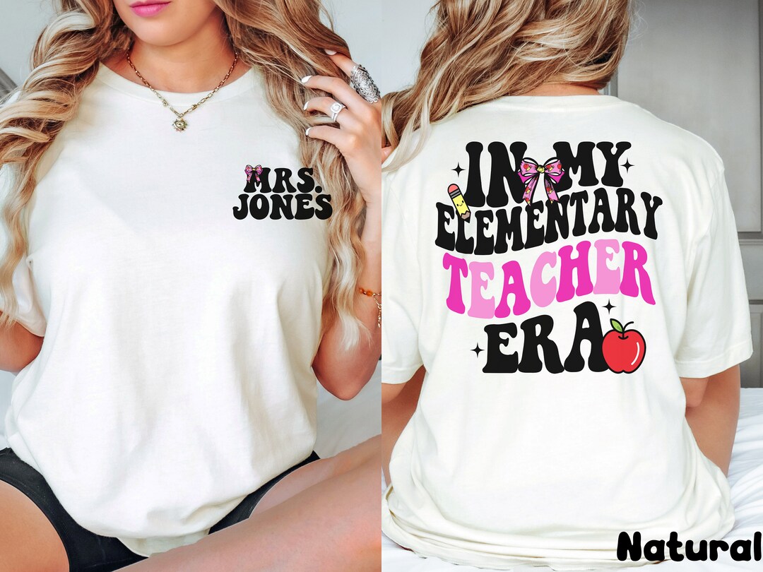 Personalized in My Elementary Teacher Era Shirt, Custom Elementary Crew ...