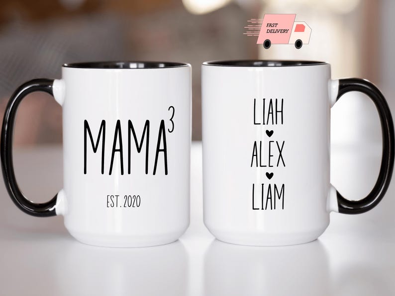 Personalized Mama of 3 Mug, Mama of Three Mug, Mom of Three Mug, Mama ...
