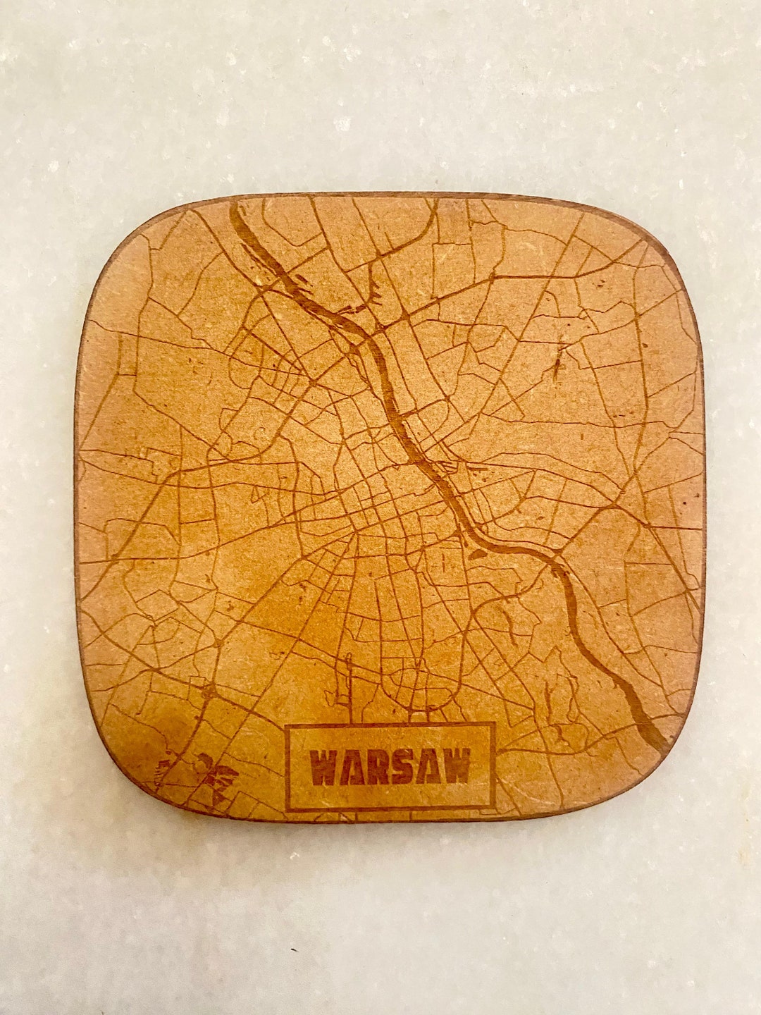 Coaster Map Wood Coaster Laser Cut City Map Custom Map - Etsy