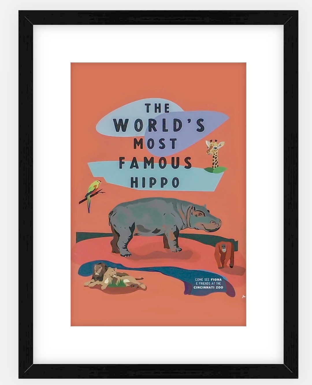 Hippo Poster World's Most Famous Hippo Fiona - Etsy