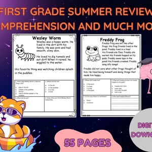 Reading Comprehension 1st Grade Summer Review Pack Phonics Games Cvce ...