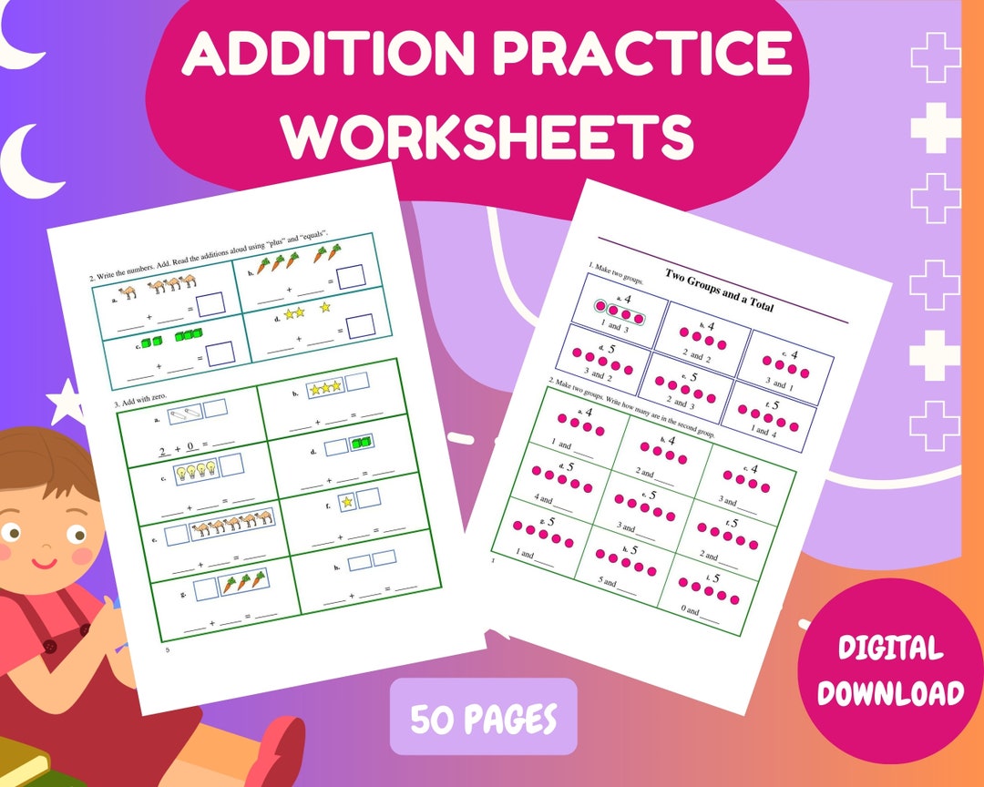 Printable Addition Worksheets Homeschool Learning Resource Addition ...