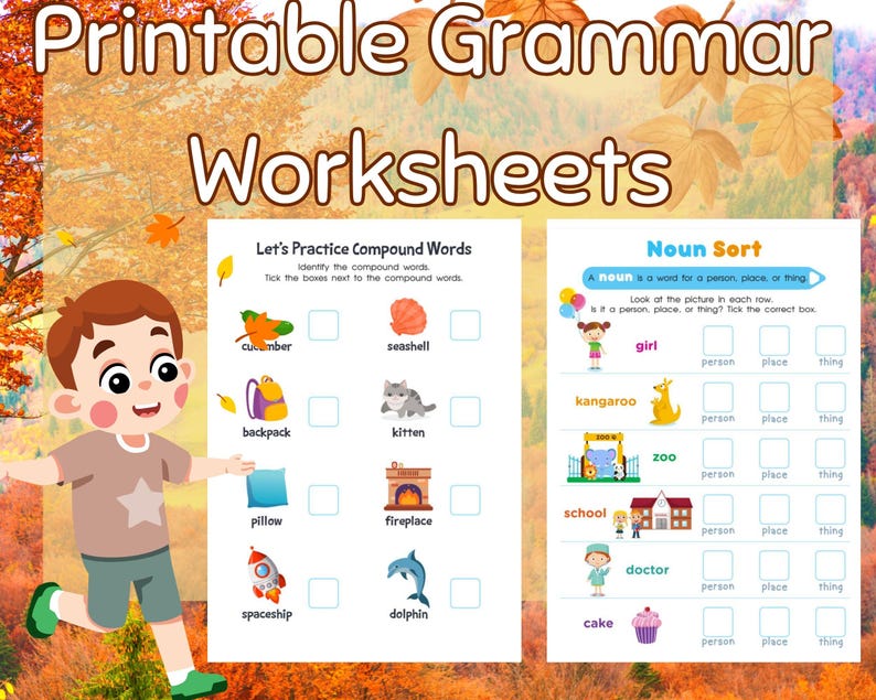Grammar Worksheets for Grade 1 Nouns Verbs Grammar Exercises Printable ...