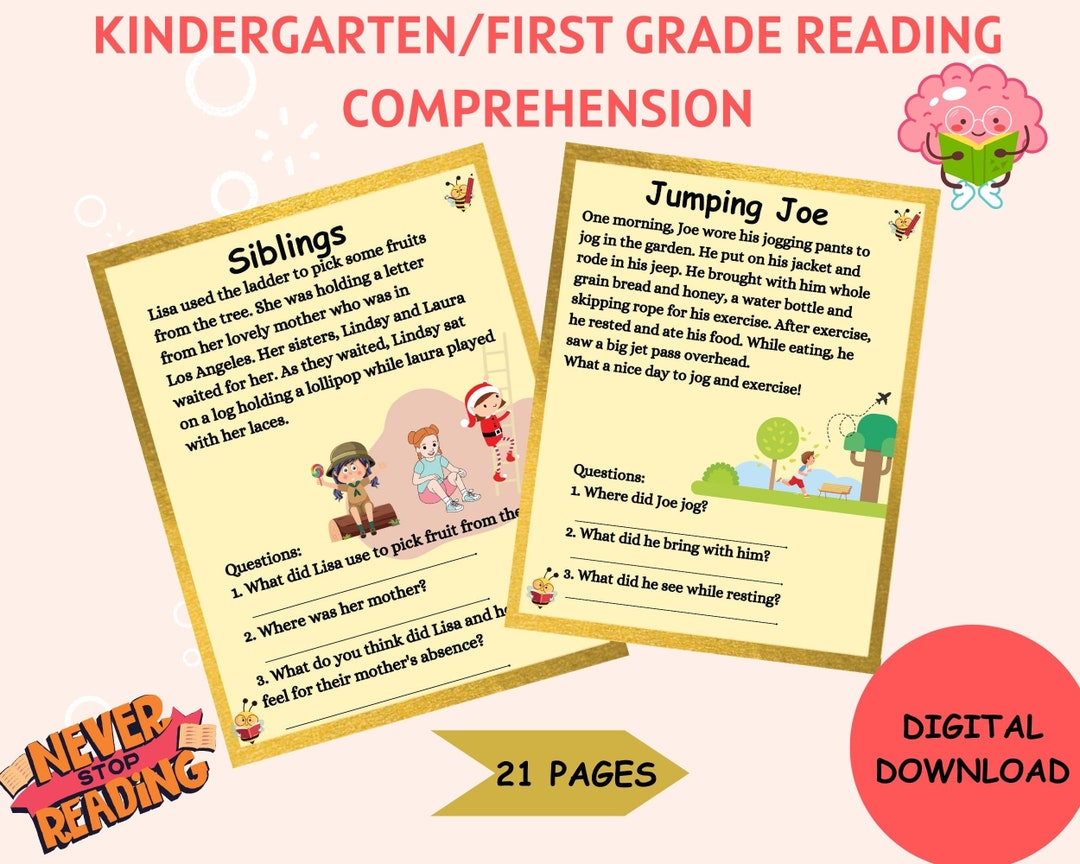 Reading Comprehension Worksheets | Printable | Kindergarten | First ...