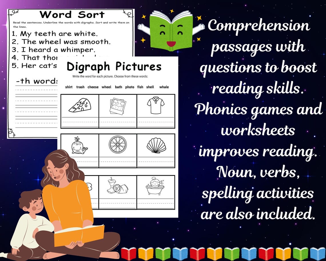 Reading Comprehension 1st Grade Summer Review Pack Phonics Games Cvce ...