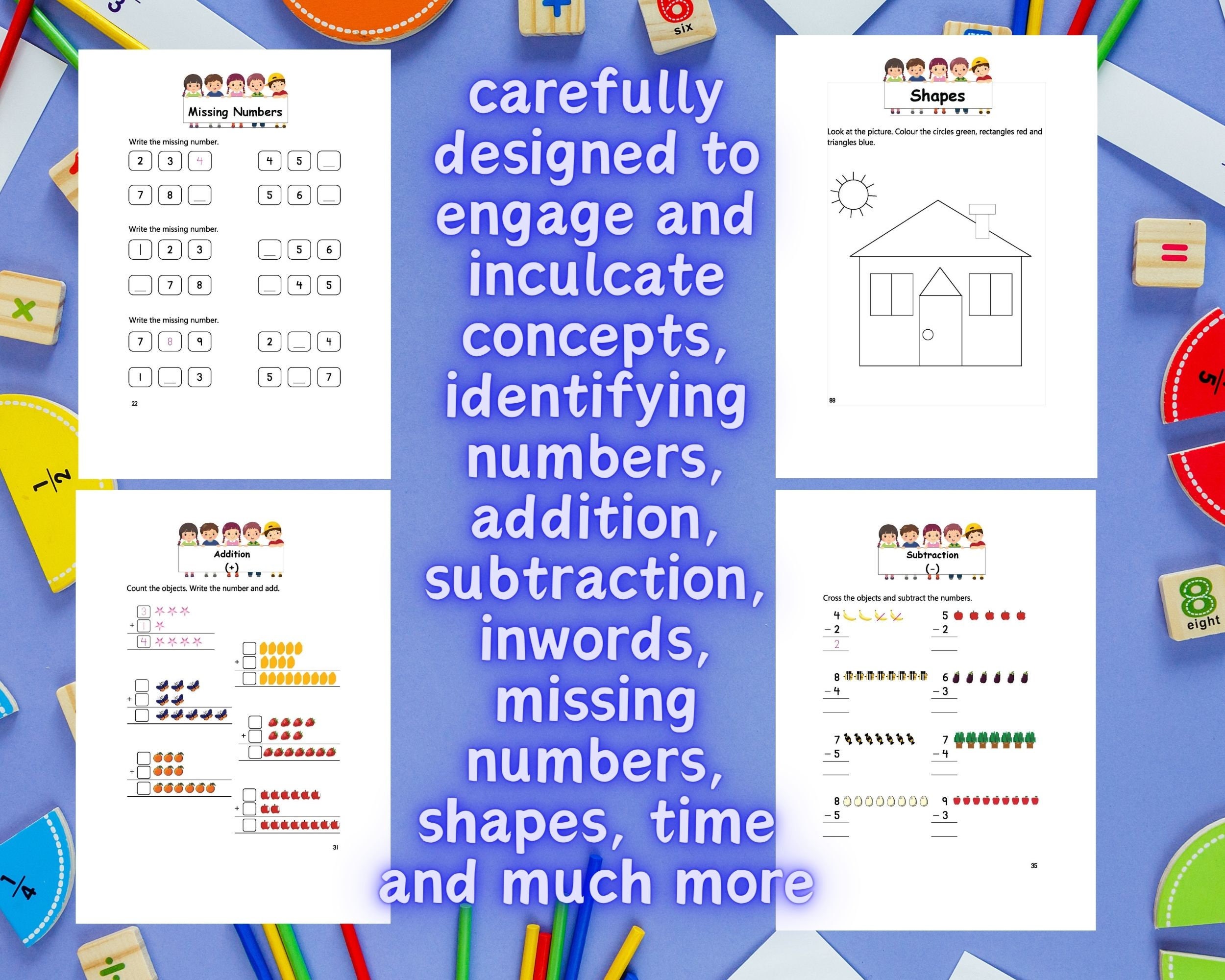 Math Worksheets Kindergarten Busy Book Addition and Subtraction ...