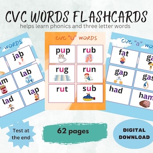 Kindergarten Reading Worksheets CVC Words Pack CVC Words Families ...