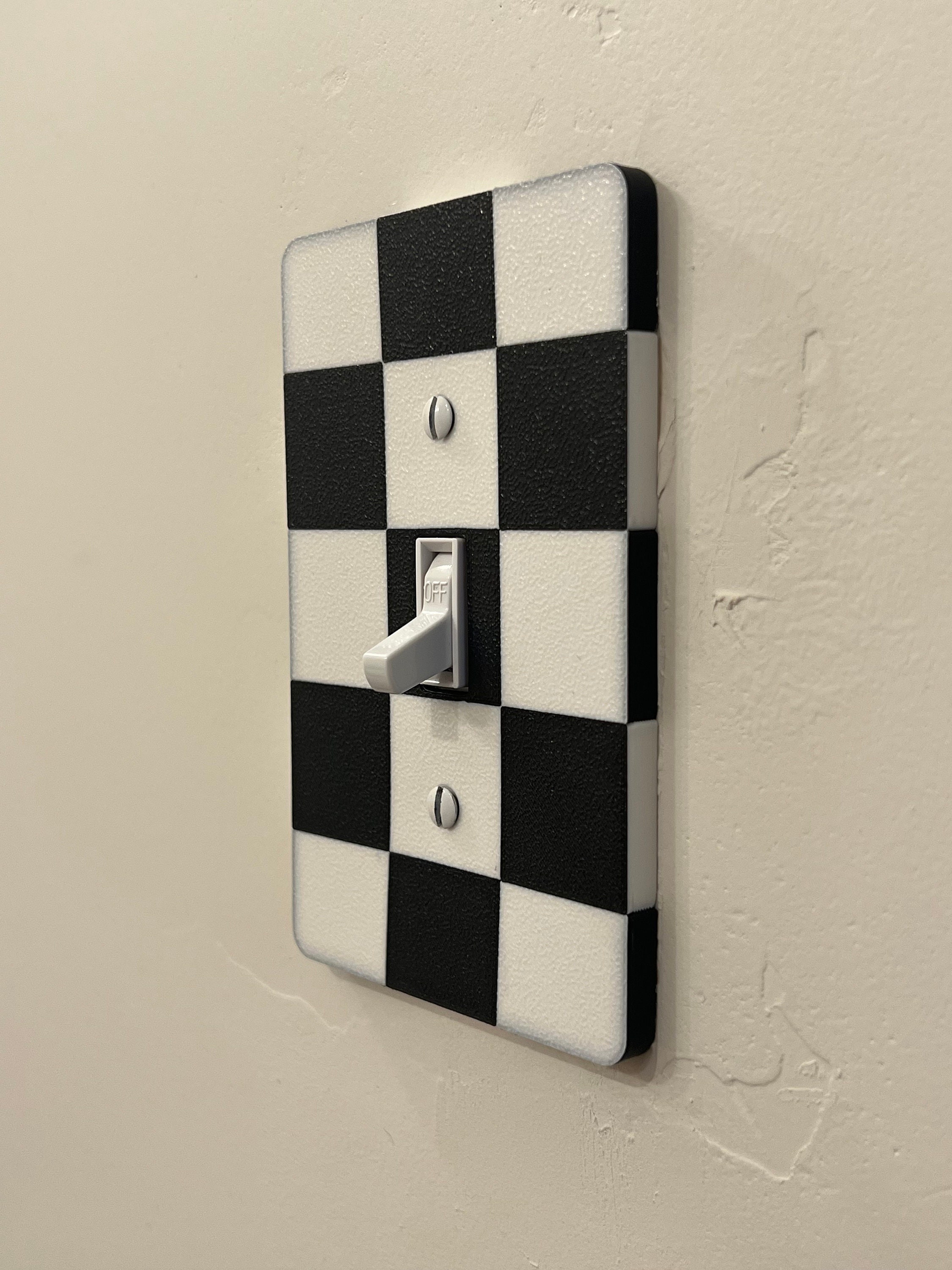 Checker Pattern Light Switch Cover - Multiple Colors! - Etsy