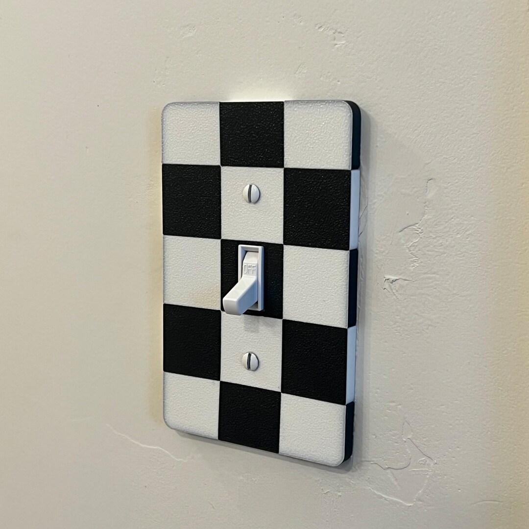 Checker Pattern Light Switch Cover - Multiple Colors! - Etsy