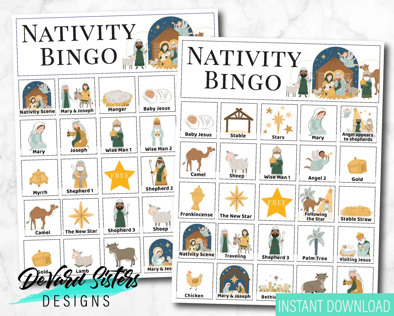 Christmas Nativity Bingo Game, (digital Download Only) 20 Unique Cards ...