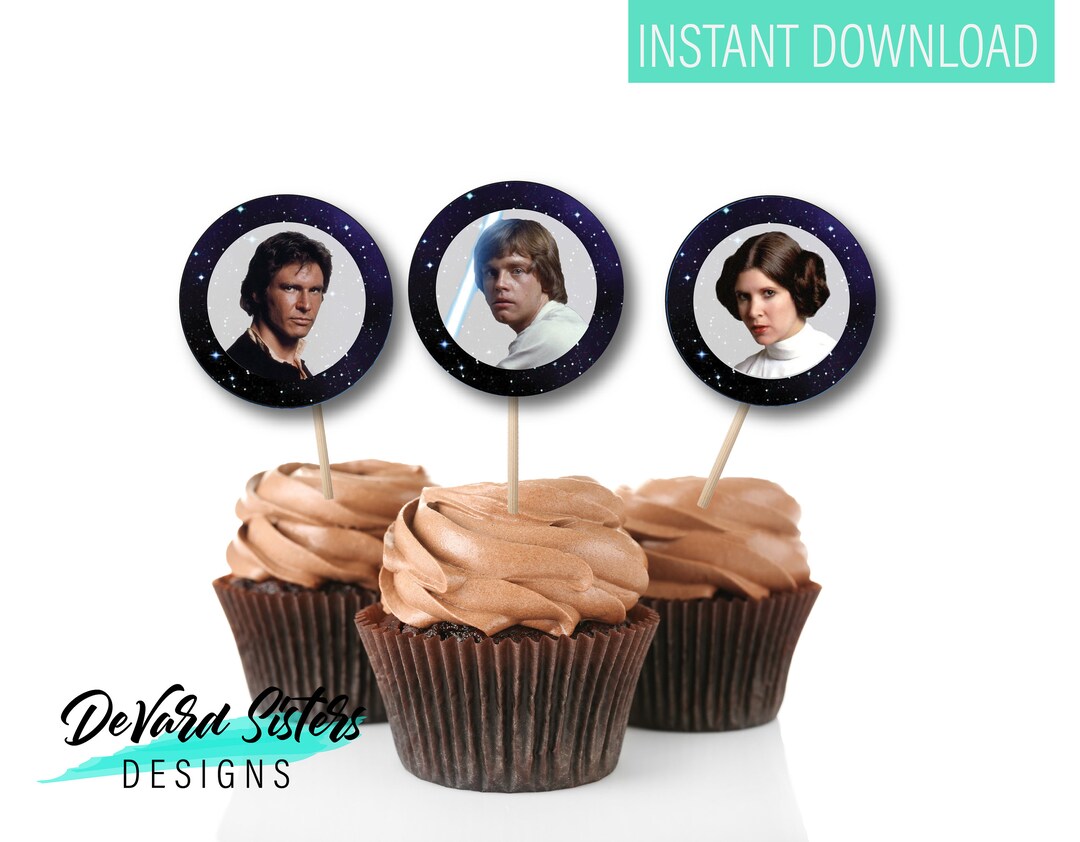 Star Wars Cupcake Toppers, May the 4th, May the Fourth, Galaxy, Luke ...