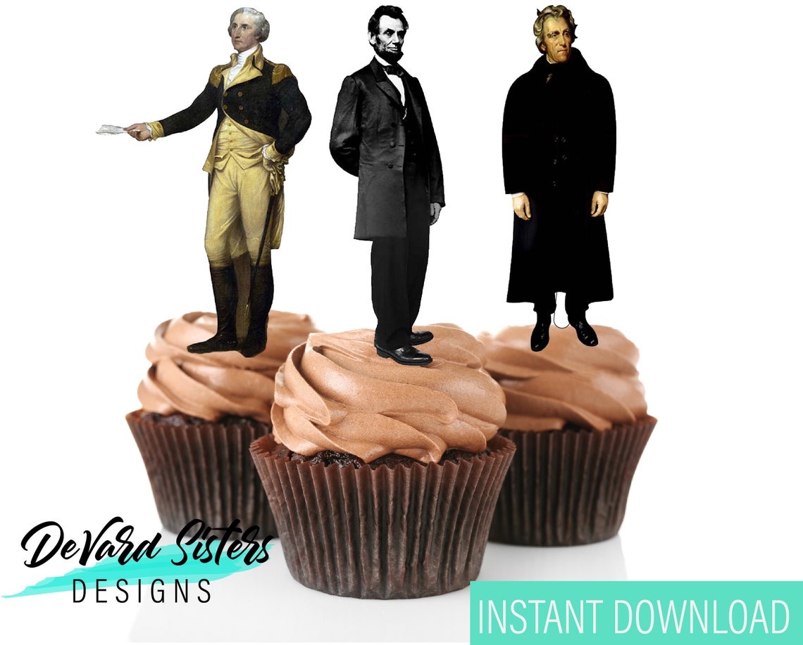 US Presidents Cupcake Toppers: American History Party Decor (digital ...