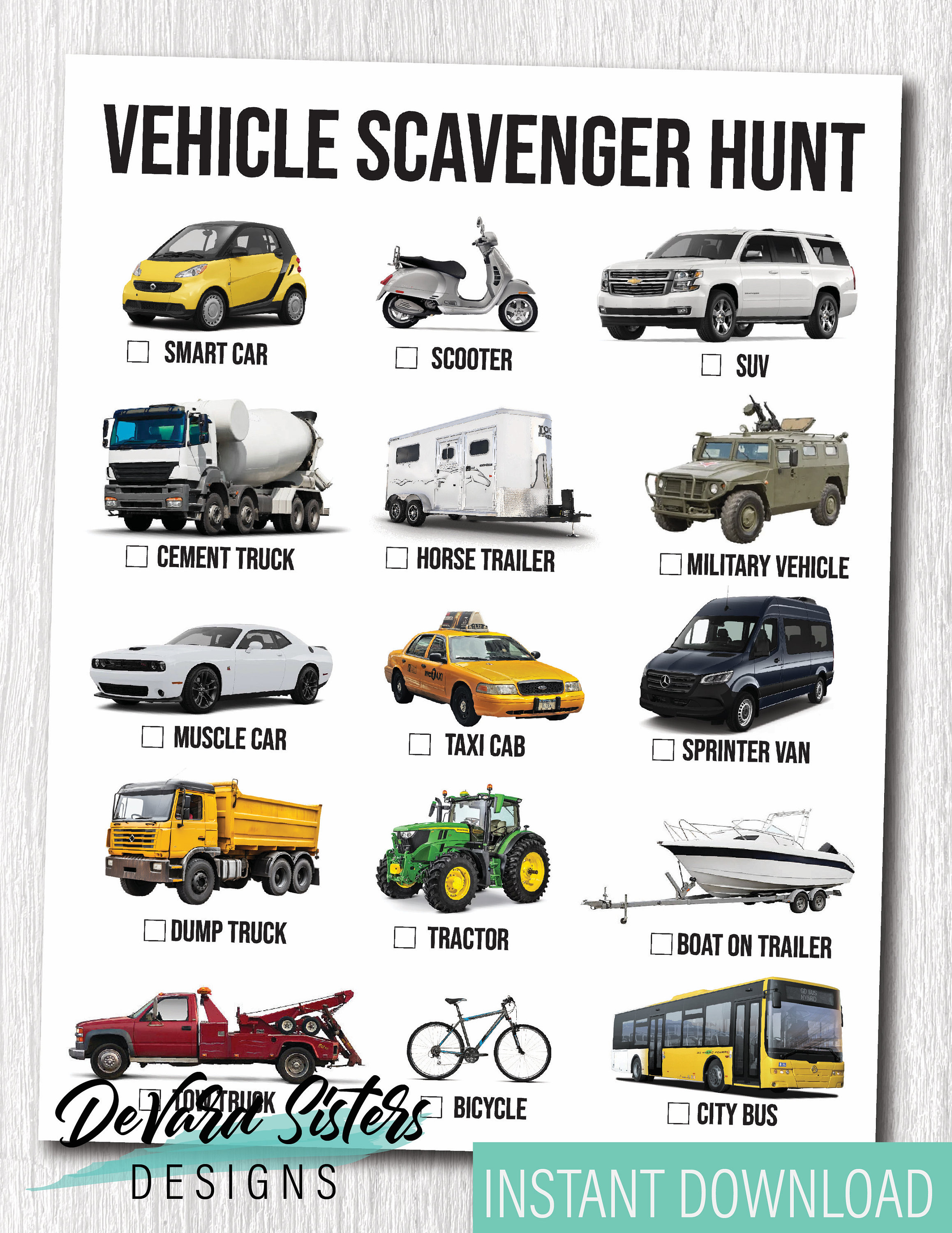 Car Scavenger Hunt: Road Trip Vehicle Game (digital Download) - Etsy