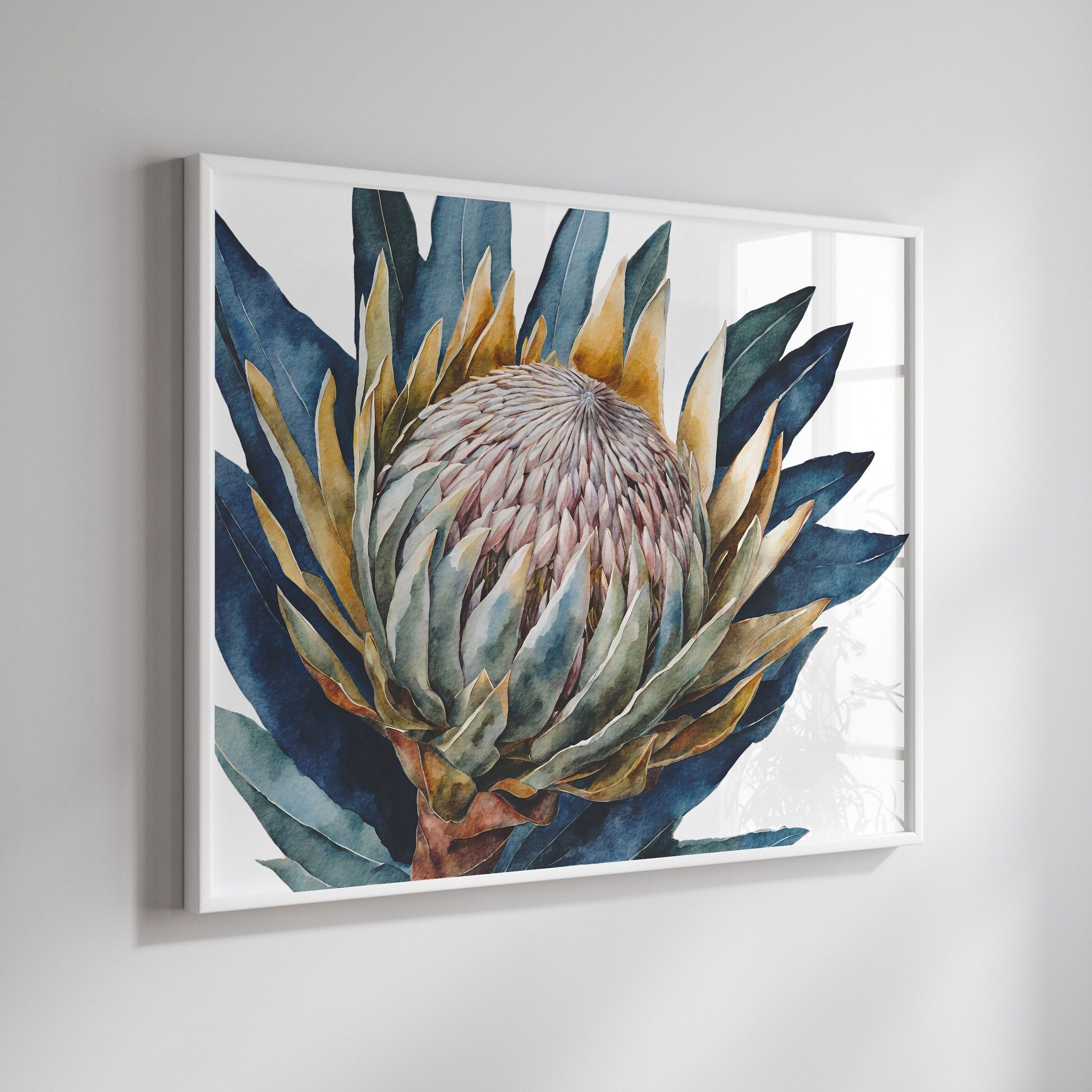 King Protea Digital Art Download for Home Decor 2903 | Watercolor South ...